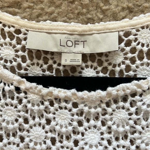 LOFT | Tops | Loft Cream Colored Tank With Crochet Detail | Poshmark